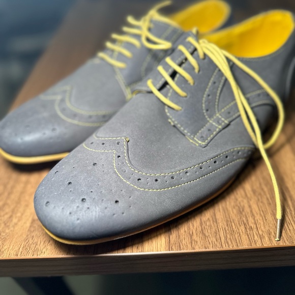 Shoes | Yellow And Grey Wingtips Only Were Tried On And Never Worn ...